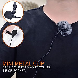 COMICA XLR 48V Phantom Power Lavalier Microphone,CVM-V02O 5.9fts Omni-Directional Lapel Mic for Canon Sony Panasonic Camcorders Zoom H4n H5 H6n Tascam DR-40 DR-60D/70D DR-100 Recorders 2 Pack