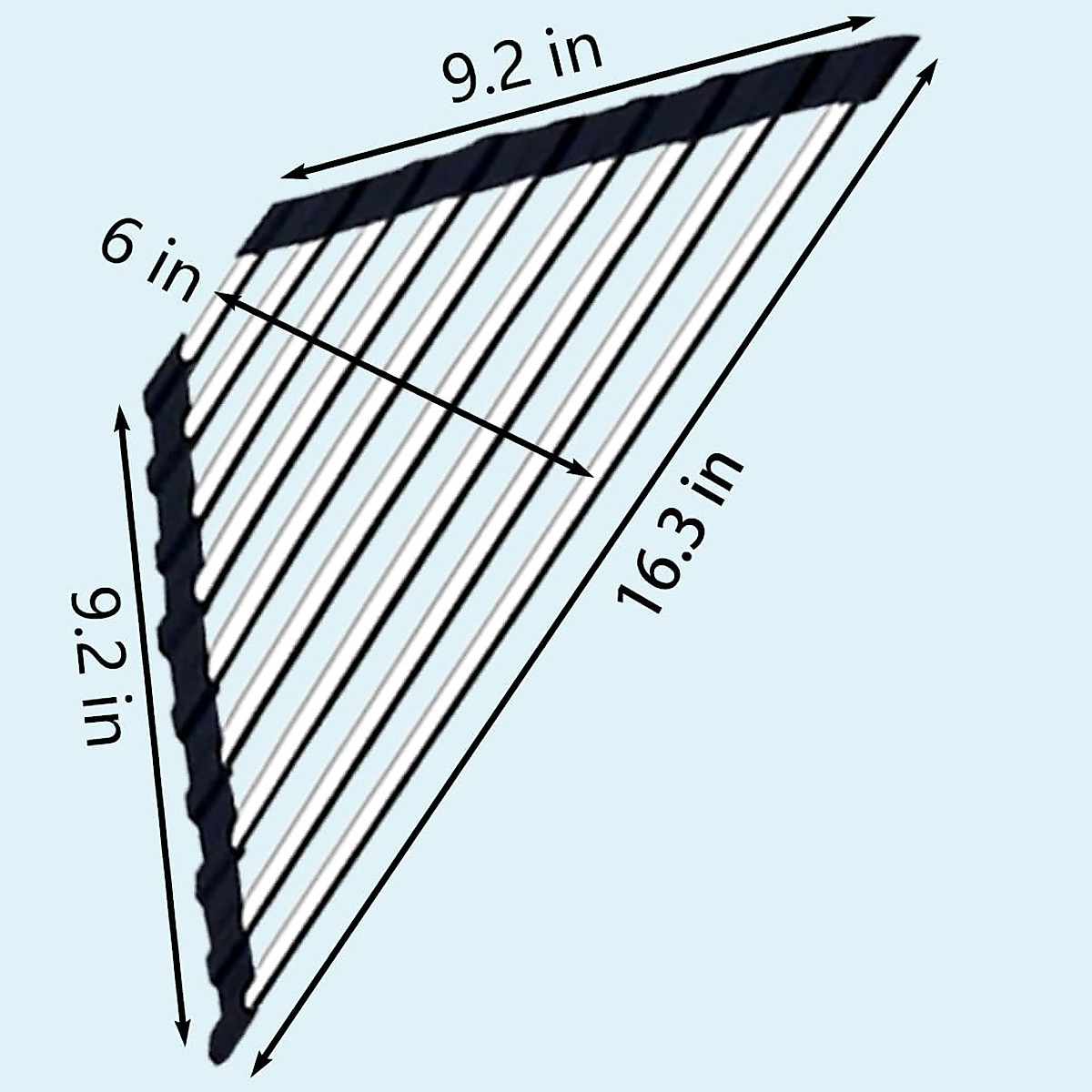 ALIMART Roll Up Dish Drying Rack and Triangle for Sink,over the Sink , Kitchen Corner Drainer Mat, Foldable Stainless Steel (Triangle) Silver