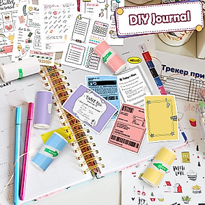 HUIJUTCHEN 20 Rolls Mini Thermal Sticker Printer Paper 57x25mm Inkless Self-Adhesive Paper for M02/T02/X5 Pocket Bluetooth Receipt Printer for Photo,DIY,Note,Memo(16 White+4 Color)