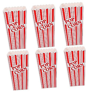 BESTOYARD 30 Pcs Popcorn Popcorn Bucket Party Popcorn Containers Striped Popcorn Boxes Disposable Popcorn Bags Disposable Cake Containers Candy Containers Disposable Containers Snack Bag