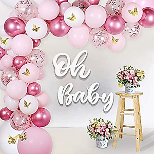 Wood White Baby Sign Baby Shower Banner for 1st Birthday Backdrop, Baby Party Sign Wooden Cutout Nursery Decor, Baby Party Banner Event Decorations for Gender Reveal Backdrop,Baby Announcements