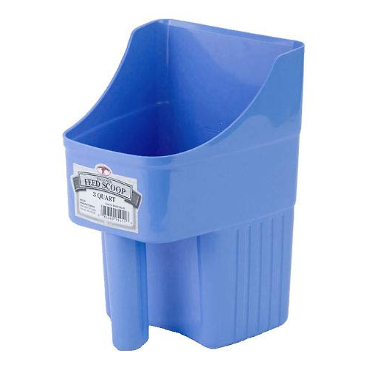 Little Giant® Plastic Enclosed Feed Scoop | Heavy Duty Durable Stackable Feed Scoop with Measure Marks | 3 Quart | Ranchers, Homesteaders and Livestock Farmers | Berry Blue