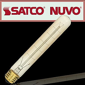 Satco 60 Watt T9 Incandescent; Clear; 3000 Average Rated Hours; 230 Lumens; Medium Base; 120 Volt for Pendant Lighting Fixtures, Decorative for Dining Room, Studio, Lounge, Restaurants (6 Pack)
