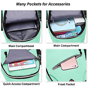 MOSISO Sling Backpack, Multipurpose Crossbody Shoulder Bag Travel Hiking Daypack, Mint Green, Medium