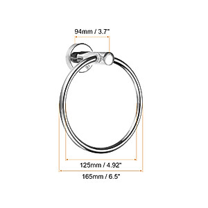 HARFINGTON 304 Stainless Steel Towel Ring Wall Mounted Round Hanging Holder with Screws for Bathroom Kitchen Accessories, Silver Tone
