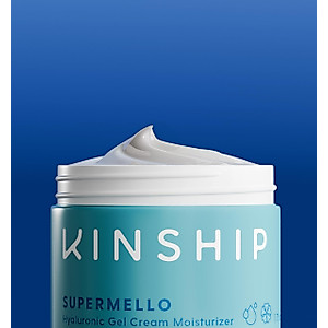 Kinship Supermello Hyaluronic Gel Cream Moisturizer – Nourish + Soothe Dry Sensitive Skin – Lightweight, Hydrating Face Lotion – Plump + Smooth – Reduce Redness – Daily Use Clean Skin Care (1.75 oz)