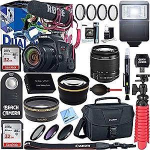 Canon EOS Rebel T7i Digital SLR Camera Video Creator Kit + 18-55mm Zoom Lens Accessory Bundle