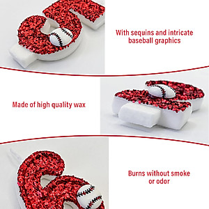 CJPSL Baseball Number Candles, Birthday Cake Topper, Rookie of The Year 1st Birthday, Suitable for Birthday Parties, Baseball Theme Parties and Anniversary Celebration Party Decorations (Number 1)