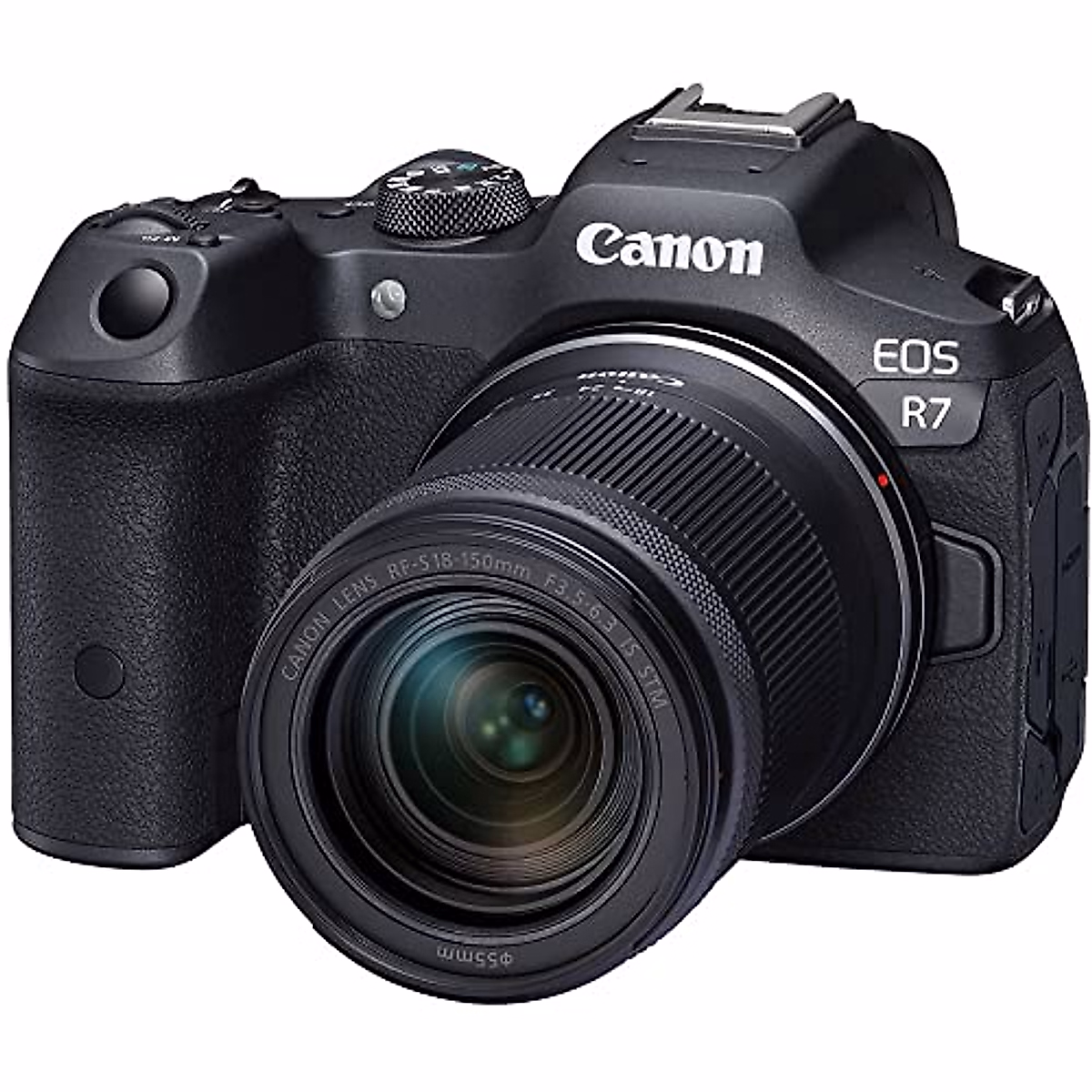 Canon EOS R7 Mirrorless Camera with 18-150mm Lens (5137C009) + Canon EF 50mm Lens (0570C002) + Canon Mount Adapter + 64GB Card + Filter Kit + Wide Angle Lens + Telephoto Lens + More (Renewed)