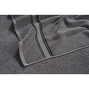 LANE LINEN Bath Towels for Bathroom Set- 100% Cotton Towel Set Soft 6 Hand Wash Cloths Quick Dry Highly Absorbent Shower - 18 Piece Space Grey