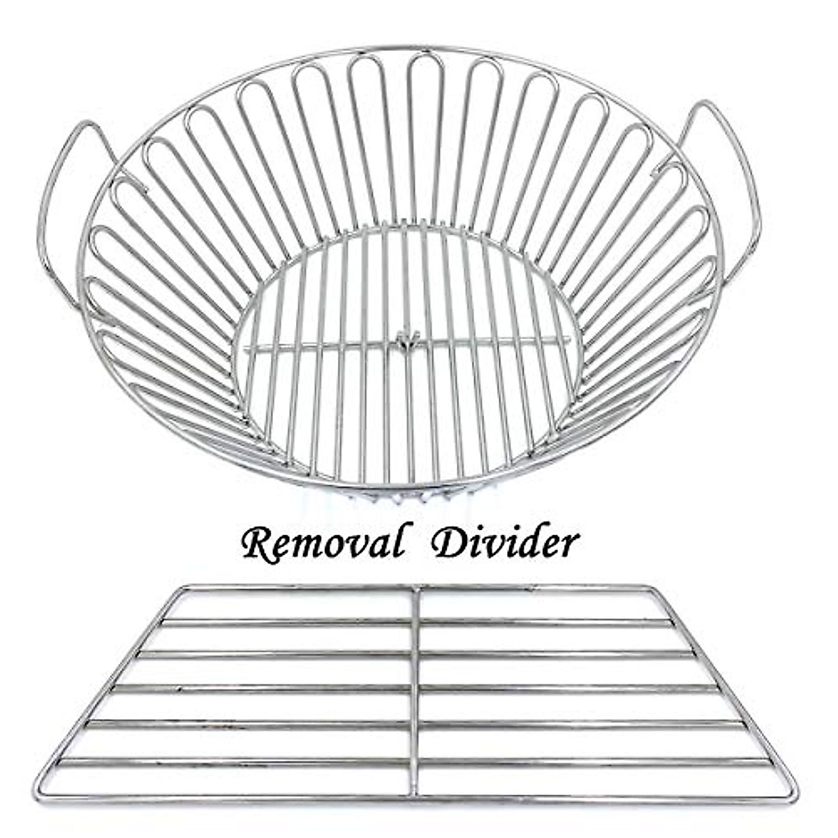 ZBXFCSH 13.5'' Charcoal Ash Basket Fits for Large Big Green Egg Grill, Kamado Joe Classic, Pit Boss, Louisiana Grills,Primo Kamado Grill and Other Grills.