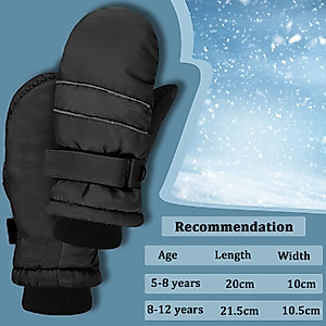 4 Pairs Kids Ski Mittens Gloves Waterproof Warm Snow Winter Mittens Gloves for Girls Boys Baby Toddlers Outdoor Activities (Classic Style, 5-8 Years)