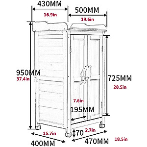 MUWIZ Outdoor Storage Shed, Storage Shed and Tool Shed Garden Storage Shed Small 3 Tier Fir Wood Locker Patio Tool Locker Locker Tool Locker Lawn Care Equipment