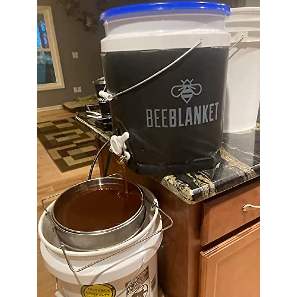 Powerblanket BB05GV Bee Blanket Honey Heater, 5 gal Pail Heater with Cutout for Gate Valve, Charcoal Gray