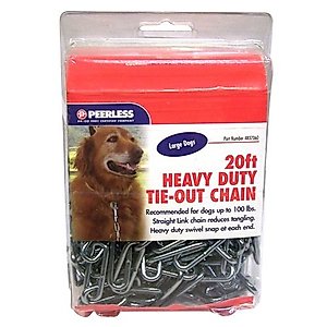 Peerless 20 Ft Heavy Duty Tie- Out Chain for Large Dogs