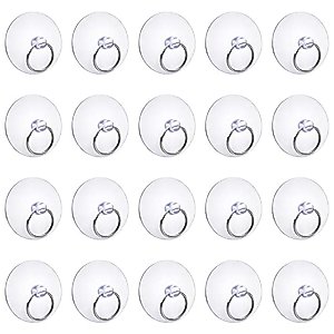 Auvotuis 20Pcs 50mm Suction Cup with Ring, 1.96 Inch Clear Ring Suction Cup Sucker for Window Wall Hook Hanger