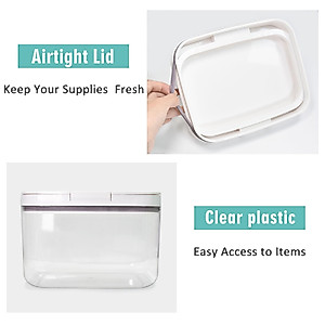 Pensino Laundry Pods Container Laundry Pod Holder with Lid, Laundry Room Storage Container for Detergent Pods Laundry Powder Scent Booster Container with Scoop