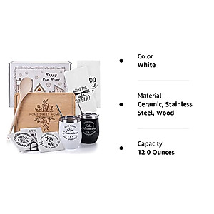 UNNESALT Housewarming Gifts for New Home - Gift Box Newlywed Couple, Clients, Friends Unique House Warming, Wedding, Realtor Closing White, 11 Piece Set