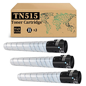 NEZIH for Konica Minolta TN515 Toner Cartridge High Yield Compatible for Bizhub 454 454e 554 554e Printer Black 3 Pack