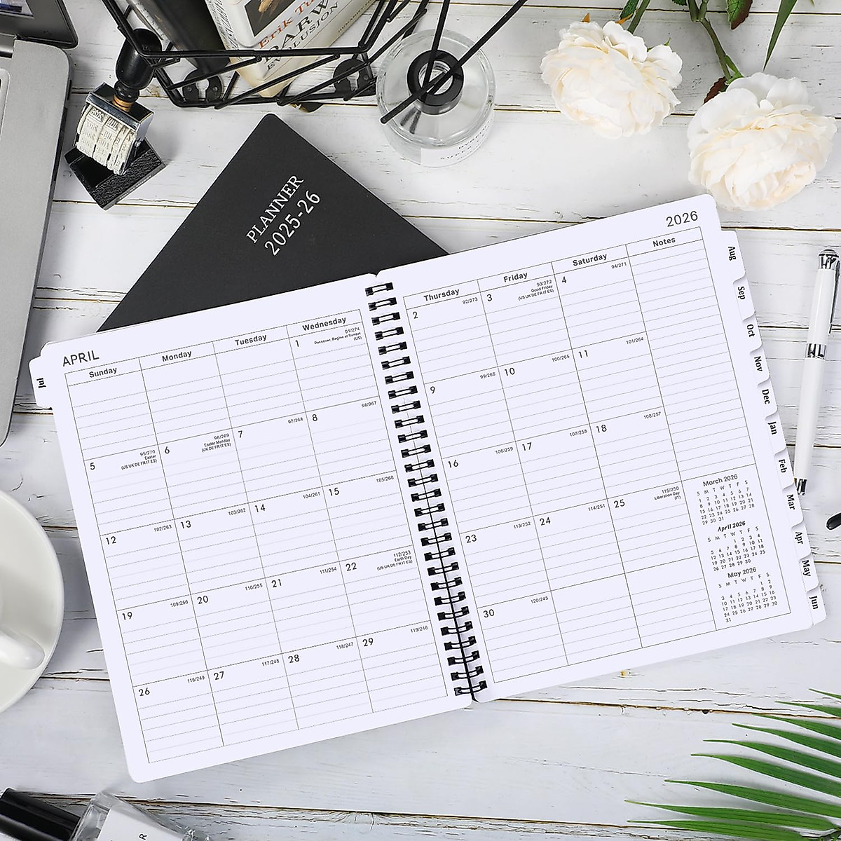 2023 Planner - Jan 2023 - Dec 2023, 8" x 10" (with Twin-Wire Binding), Planner 2023 with Weekly & Monthly Spreads, Strong Twin-Wire Binding, Round Corner, Improving Your Time Management Skill