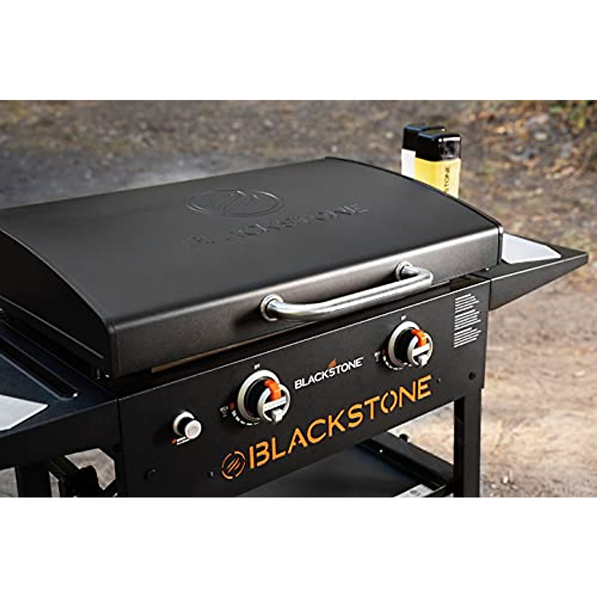 Blackstone 1883 Gas Hood & Side Shelves Heavy Duty Flat Top Griddle Grill Station for Kitchen, Camping, Outdoor, Tailgating, Countertop 28 inch Black
