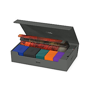 Ultimate Guard Omnihive 1000+, Deck Case for 1000 Double-Sleeved TCG Cards + 2 removable Trays, Grey, Magnetic Closure & Microfiber Inner Lining
