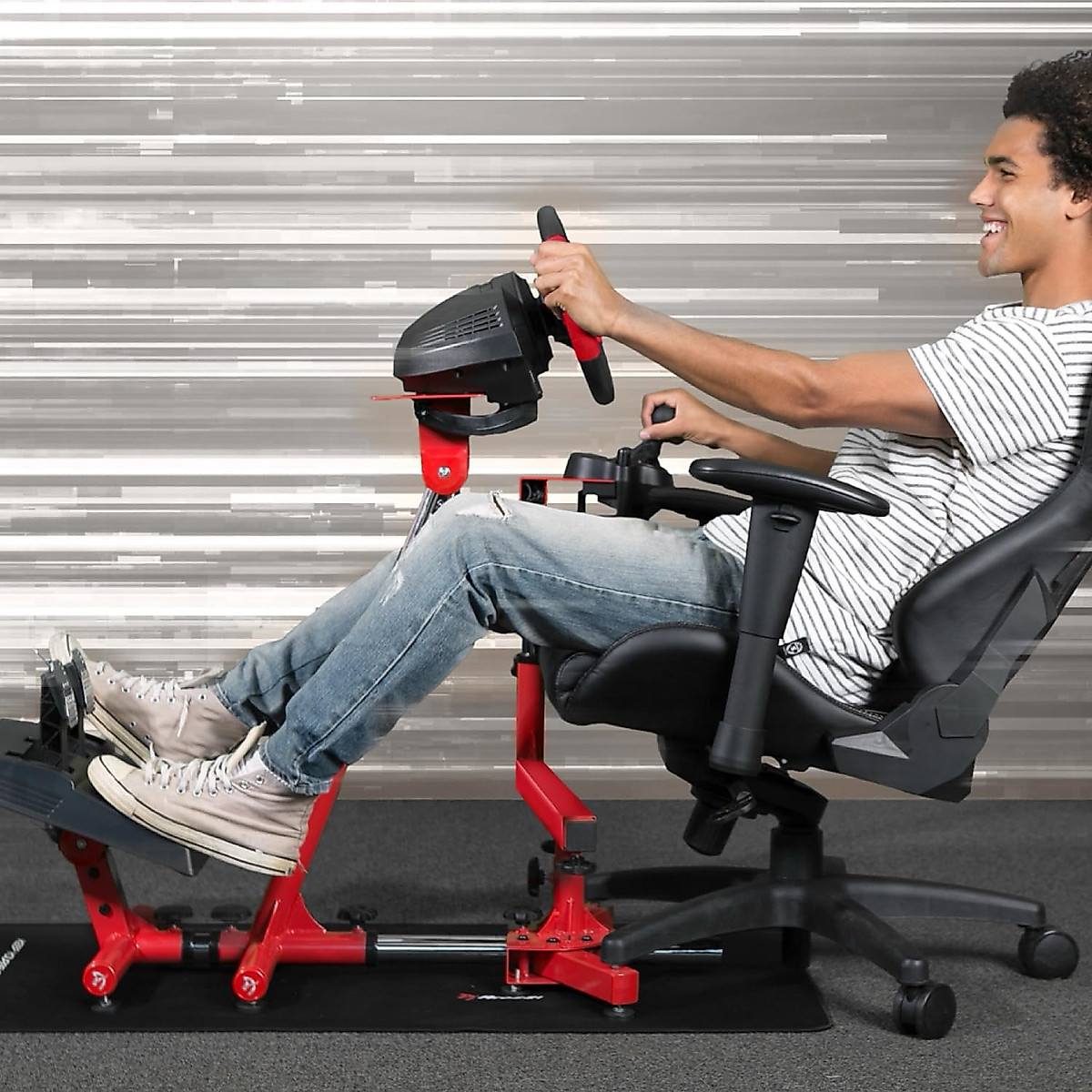 Arozzi Velocita Universal Racing Simulator Cockpit Compatible with Most Racing Sim Gear and Gaming Chairs Collapsible Telescopic and Portable - Red