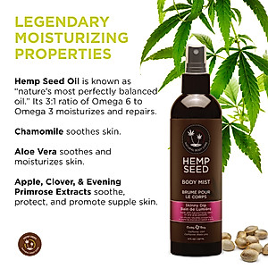 Earthly Body Hemp Seed Moisturizing Body Mist, Skinny Dip, 8 Fl Oz