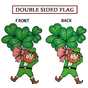 St Patricks Day Garden Flag Leprechauns Shamrocks Clovers Vertical Double Sided Holiday Yard Outdoor Decor 16 x 24 Inch