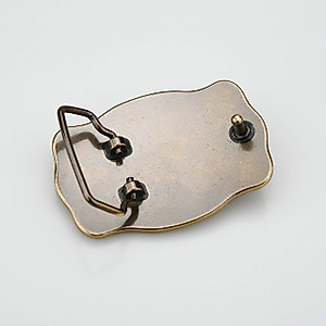 kokungkuan Men's western cowboy style Antique Brass Casual buckle 1.6"(40mm) for 1.5"(38mm) Belt (foliage scroll cow)