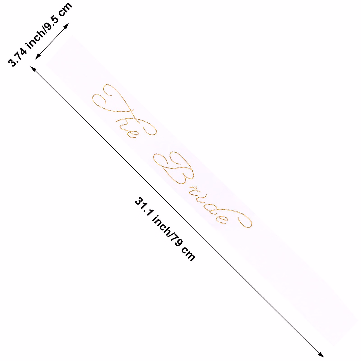 BAHABY Rhinestone Bride to Be Sash Bachelorette Party Favors Bachelorette Sash for Women Bridal Shower Gifts Engagement Party Decorations- White Sash with Gold Rhinestone