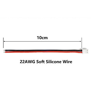 5 Pairs JST-XH 2.54mm 1S 2 Pin Balance Plug Lead Socket Male and Female Connector with 10cm Silicone Wire Cables for Woodland Just Plug Lights 3D Printer
