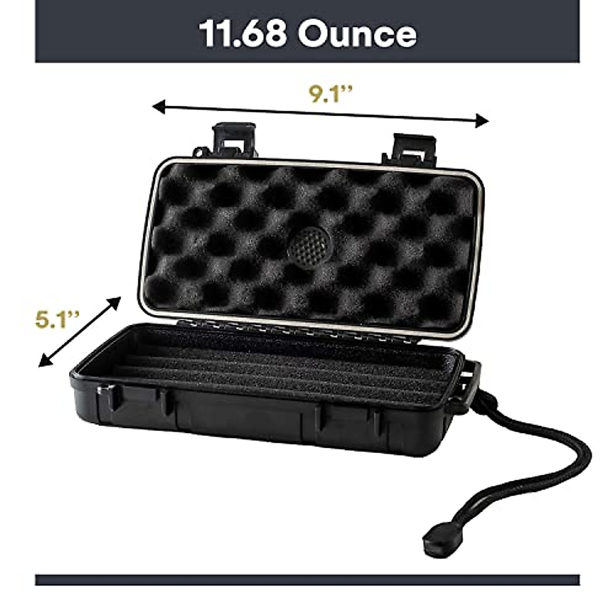 Pardo Cigar Travel Humidor Cigar Box - Airtight, Waterproof, Portable Humidor Case with Built-in Humidifier Disc, Durable Storage for up to 5 Cigars - Compact Cigar Travel Case