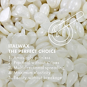 Italwax Top Line Crystal - 750g / 1.65lb - Hard wax beads for hair removal - Unscented - Synthetic formulation ideal for sensitive skins - Recommended for Bikini Area and Armpits