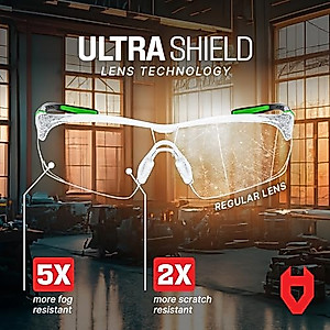 NoCry Clear Safety Glasses for Men and Women with Anti-Fog and Scratch Resistant Wrap Around Lenses, Adjustable Temples and Nose Pads — Certified ANSI Z87 Safety Glasses — 100% UV Protective Eyewear