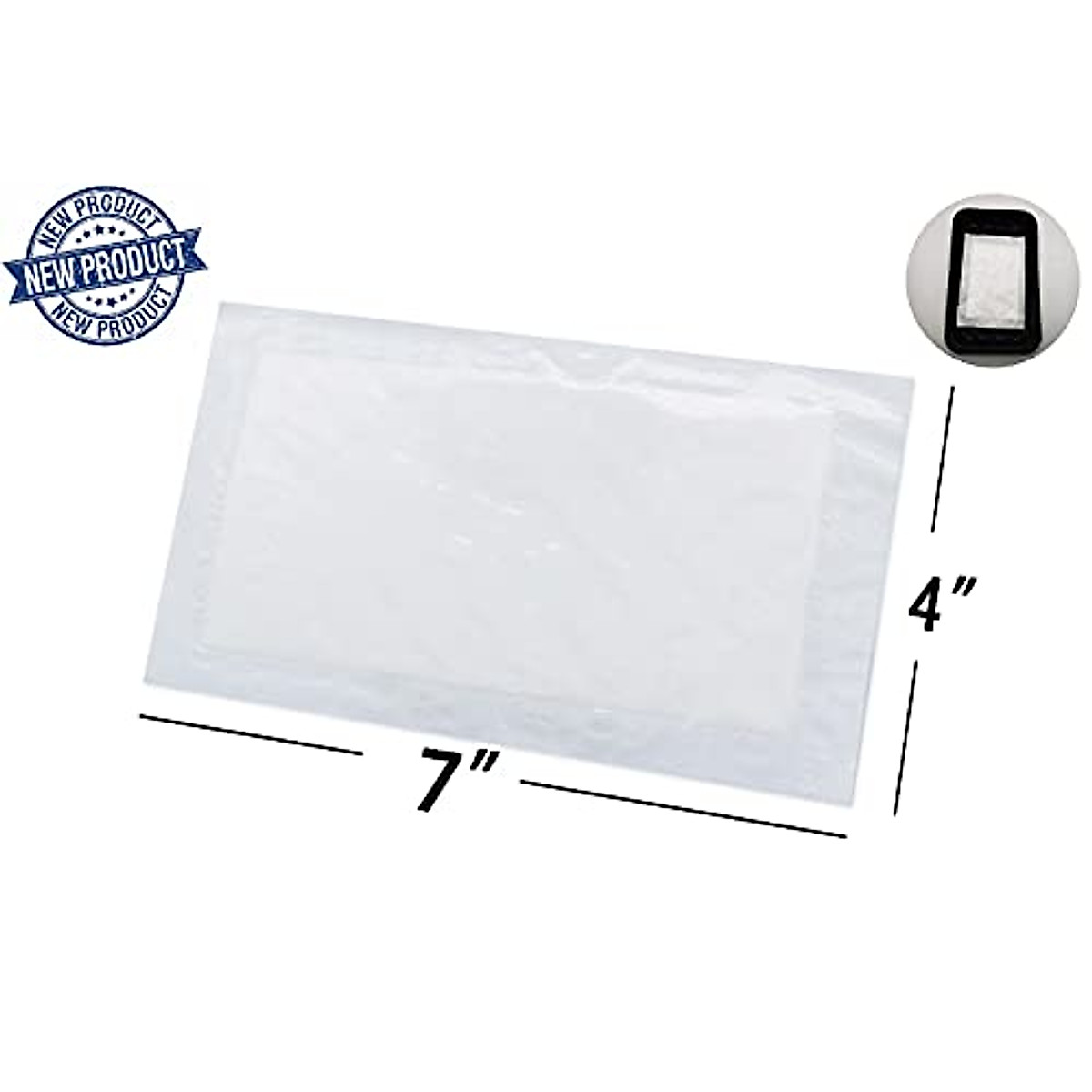 RIKICACA Meat Absorbent Pads 4x7 inch Dri Lock 60 Grams,White Meat Soaker Pads for Vacuum Sealer Bags (80pcs)