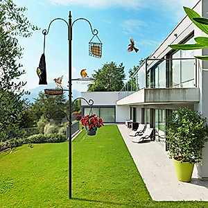 Bird Feeders Bird Feeding Station Bird Feeder Poles,Premium Multi Feeder Hanging Kit with Suet Cage and Bird Bath,Bird Food Finch Sock for Attracting Wild Birds