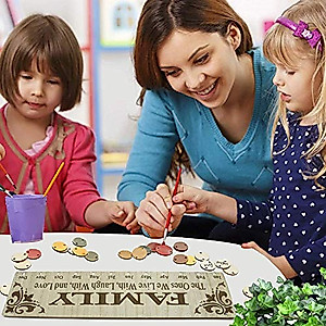 [Gifts for Mom Dad] Family Birthday Calendar Wall Hanging,Wooden Birthday Reminder Plaque Sign Family DIY Calendar Hanging Board Personalized Gifts for Mom