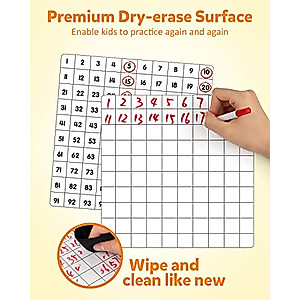 Coogam Wooden Math Hundred Board 1-100 Numbers Learning Educational Toys Colorful Montessori Counting Board Game for Preschool 3 4 5 Year Old Boys Girls