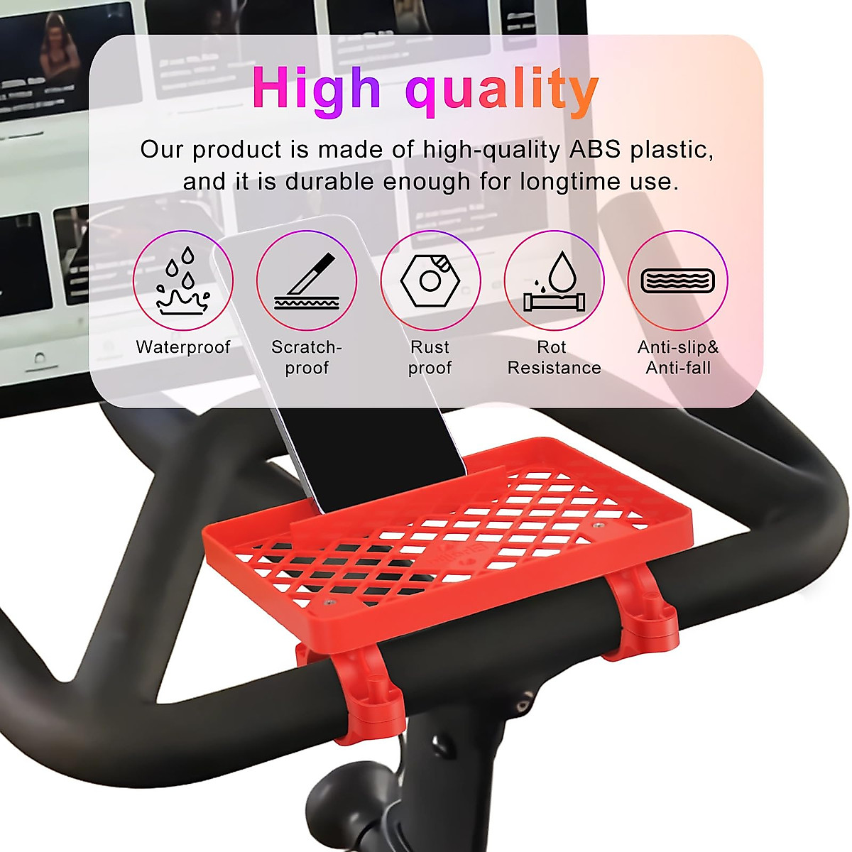 Ehaijia Cell Phone Holder, Balanced Cell Phone Holder with a Screwdriver, Secure and Durable Holder for Smartphones, Compatible with Peloton Bike/Bike+, Easy to install&Multi-functional