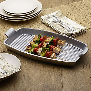 Wilton Armetale Gourmet Grillware Grilling Pan with Handles, 18.25-Inch