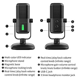 Saramonic SR-MV2000 Plug&Play Premium Cardioid USB Condenser Microphone, with Vocal Effects, Compact Footprint, Latency-Free, for Gaming, Streaming and Podcasting on PC and Mac - Mini