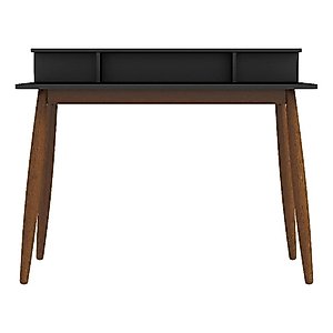 ASHCROFT Phoenix Mid-Century Modern Rectangular Solid Wood Desk in Black