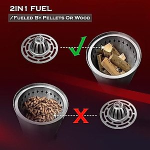 ETSWAUGO, 304 Stainless Steel Tabletop Fire Pit with Stand, Smokeless Small Tabletop Stove for Camping, Urban & Suburbs,Mini Fire Pit Fueled by Pellets or Wood, 8.8" x 6.5", 2.7lbs, ET65 Max