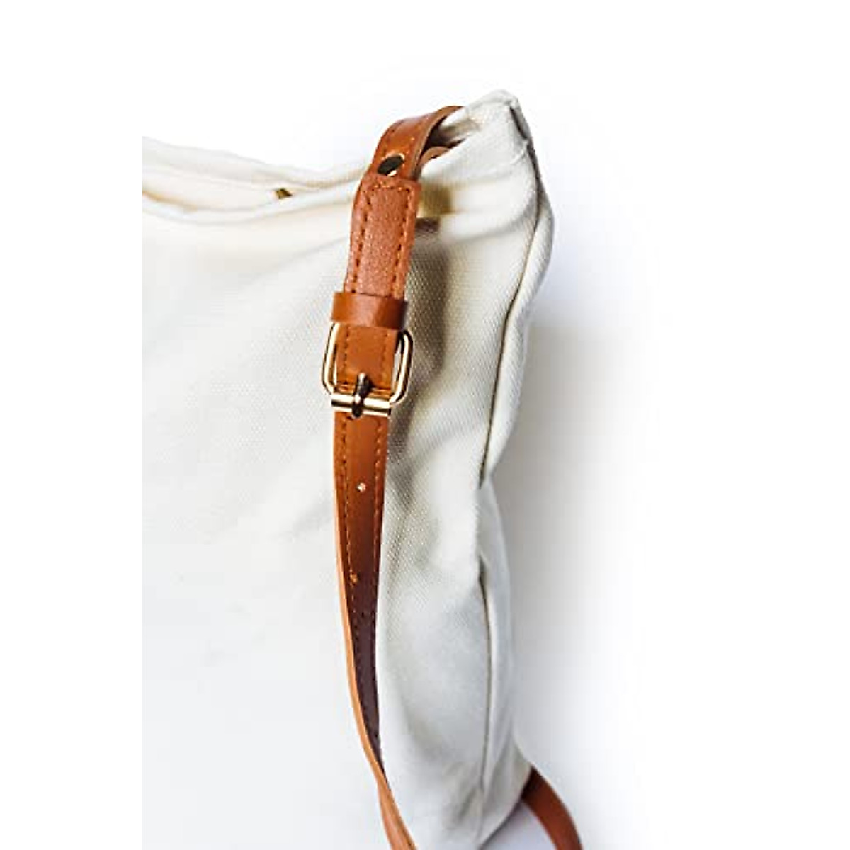 Canvas Tote Bag With Pockets, Adjustable Faux Leather Strap & Magnetic Closure - Everyday Chic Cotton Washable Heavy Duty Tote Bag Purse With Zippered Interior Pocket & Matching Accessory Pouch