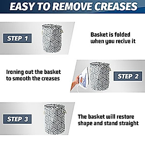 Hampers for Laundry Collapsible Clothes Baskets with Easy Carry Handles and Drawstring Waterproof Storage Organizer Perfect for Kids Boys Girls Toys Room, Bedroom, Nursery, Home, Gift Basket - 38L