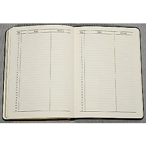 Graphic Image 7 Inch Leather Bound Desk Address Book, Genuine Calfskin Leather, 1,400 Entries, British Tan