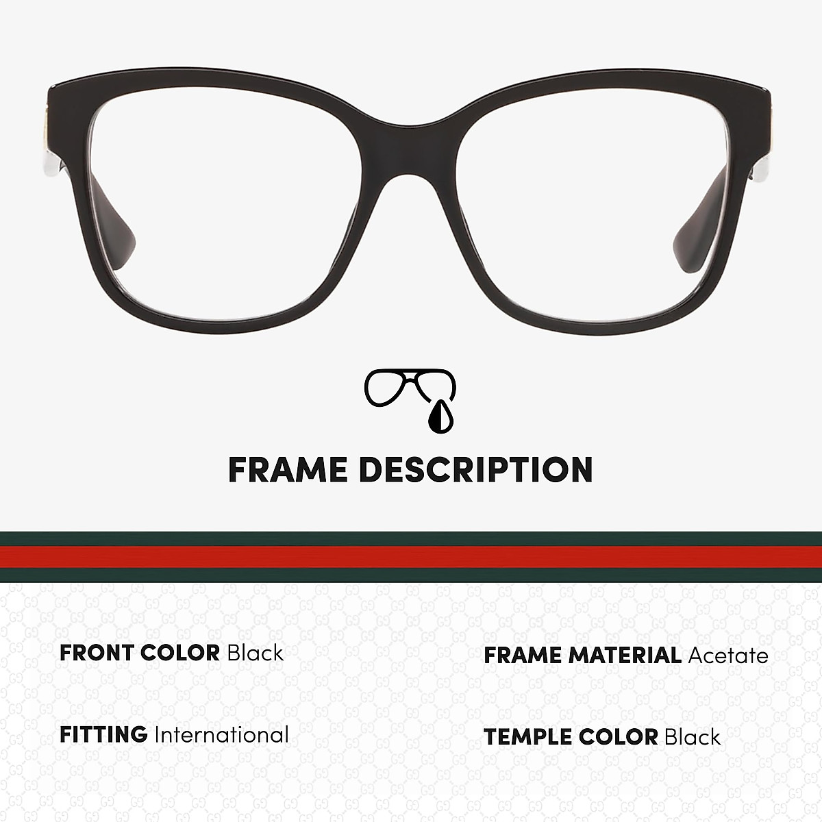 Gucci GG0038ON Designer Fashion Eyeglasses: Classic Square Shape Eyeglasses Frame Eyewear with Luxury eSHADES Kit - Embrace Sophistication and Elegance