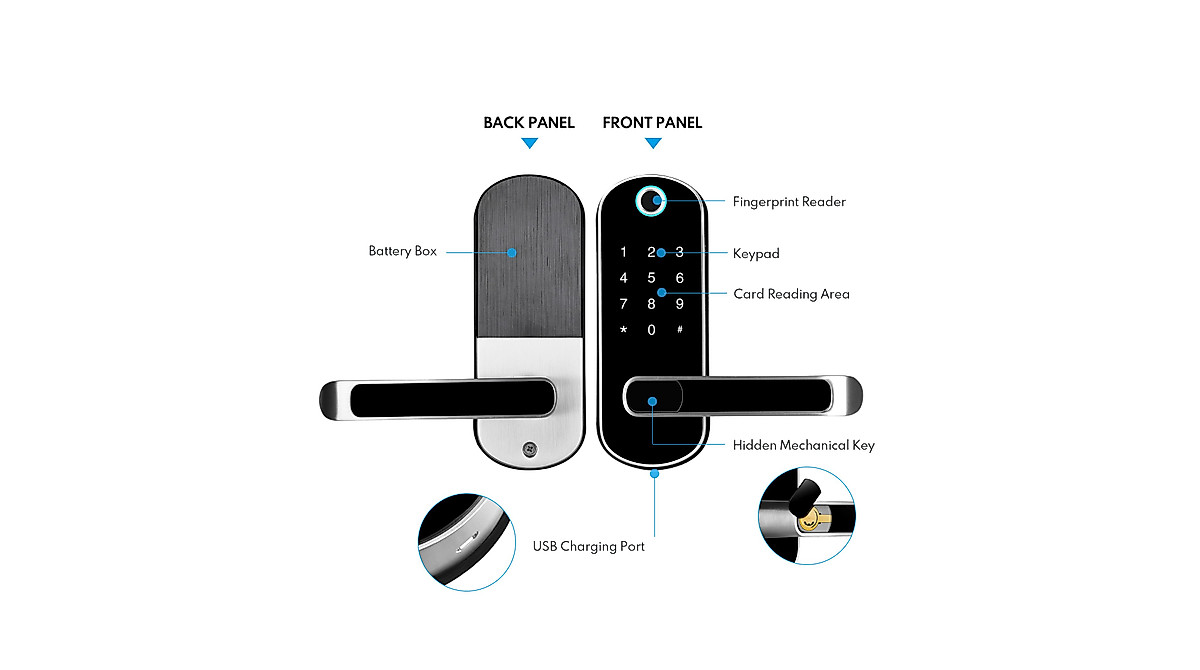 Smart Lock TFX1 Bluetooth Keyless Entry for Home & Office