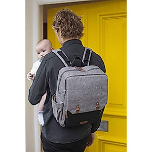 Babymel George Unisex Diaper Backpack in Grey and Black